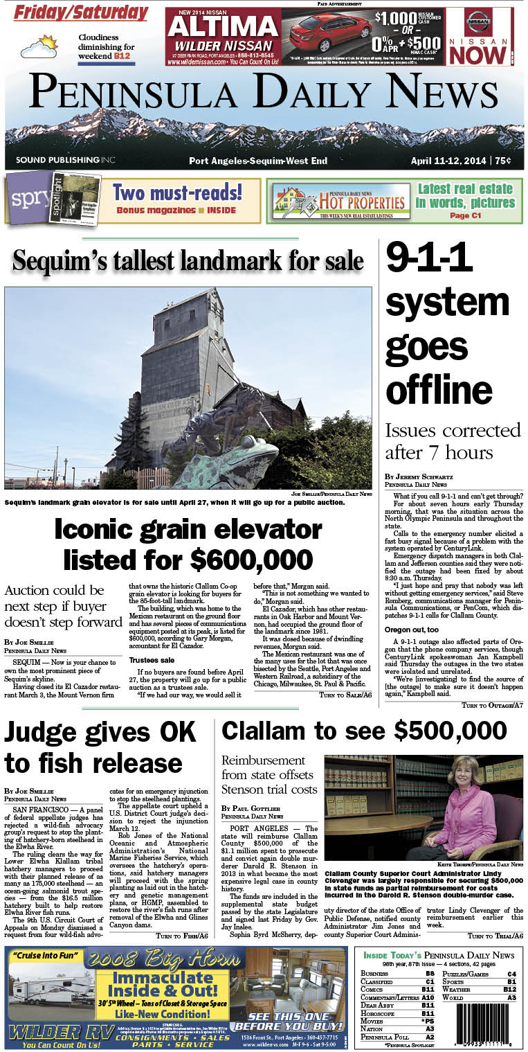 Check out today's PDN Page 1 | Peninsula Daily News