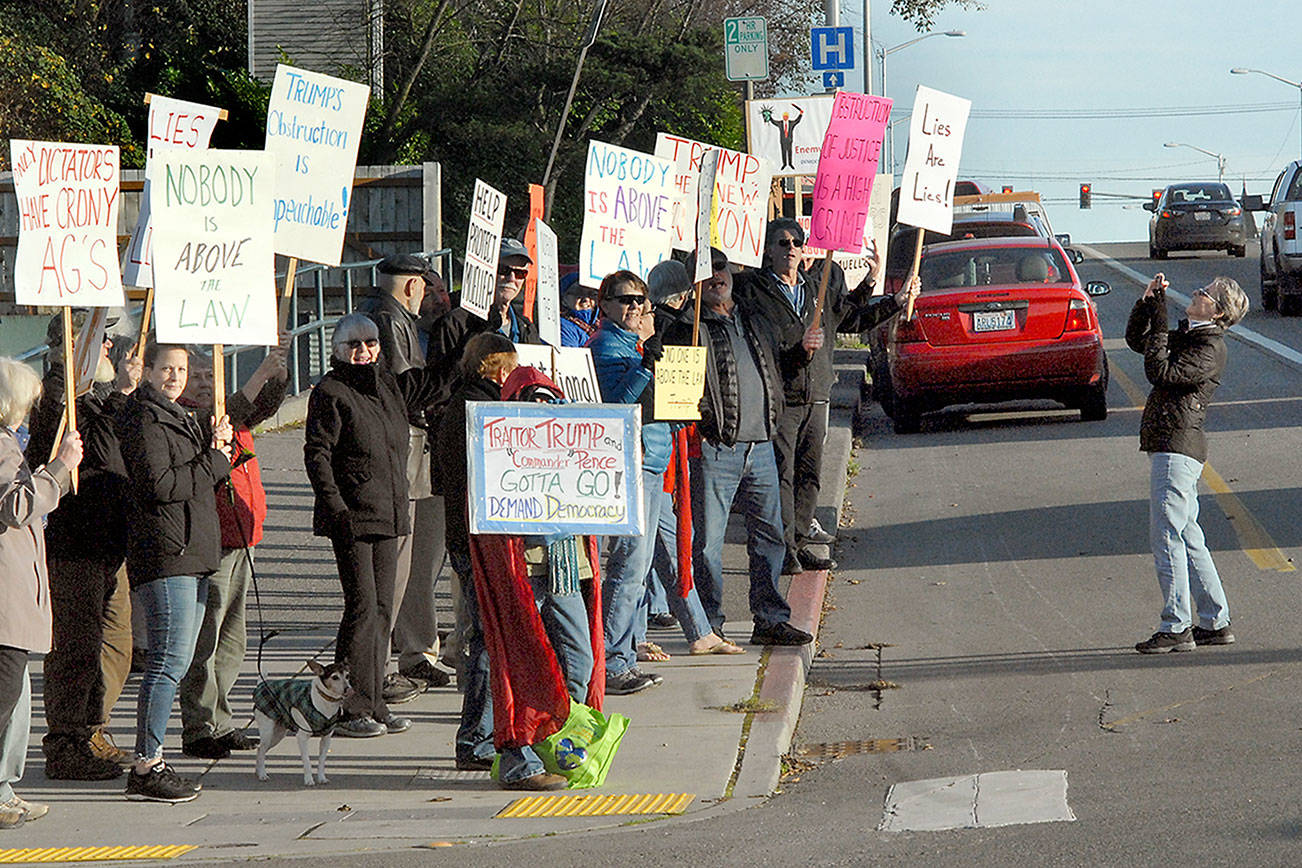 PHOTO: Protesting Trump policies in Port Angeles | Peninsula Daily News