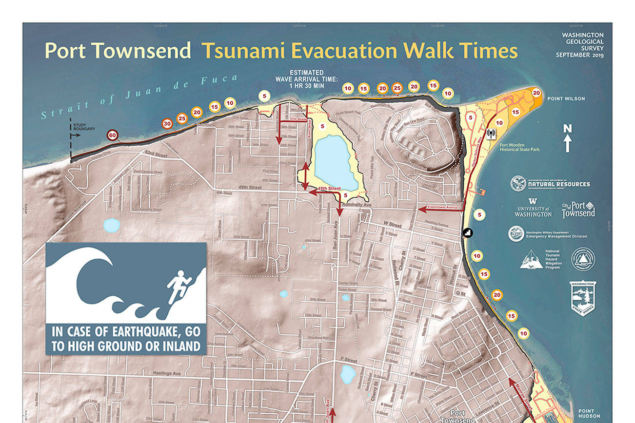 Tsunami walking evacuation map released | Peninsula Daily News