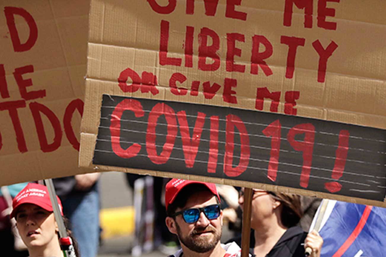 Protesters rally against Washington stay-at-home orders | Peninsula ...
