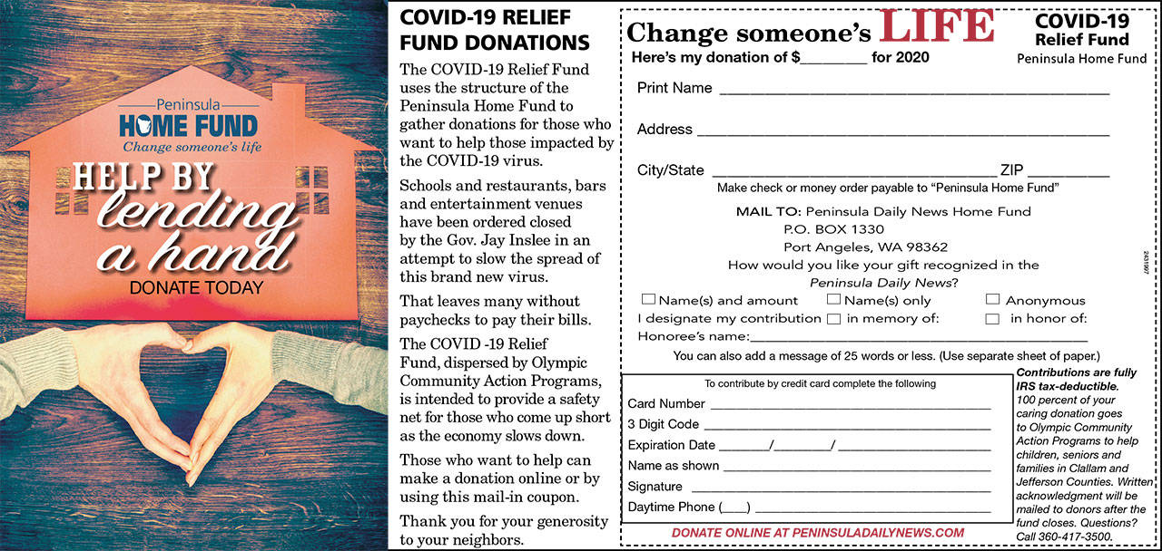 COVID-19 Relief Fund grants help Peninsula residents | Peninsula Daily News