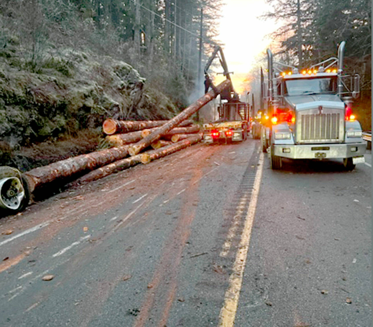 Highway shut down near Brinnon after car strikes log truck | Peninsula ...